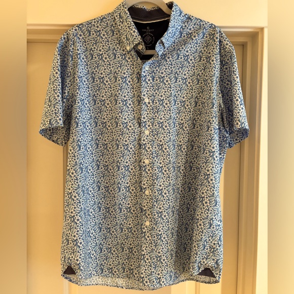 construct | Shirts | Construct Mens Short Sleeve Button Up Shirt Blue ...
